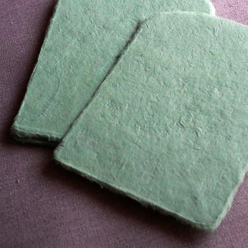 Blank Arch Cards, Sage Green Deckle-edge Handmade Mulberry Paper ...