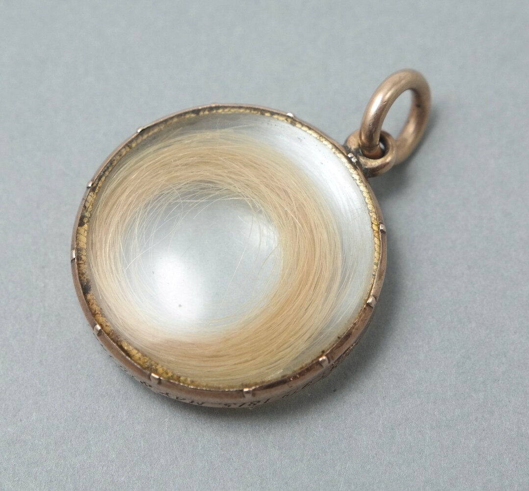 Victorian 9ct Gold Memorial Hair Locket Pendant and Chain - Etsy