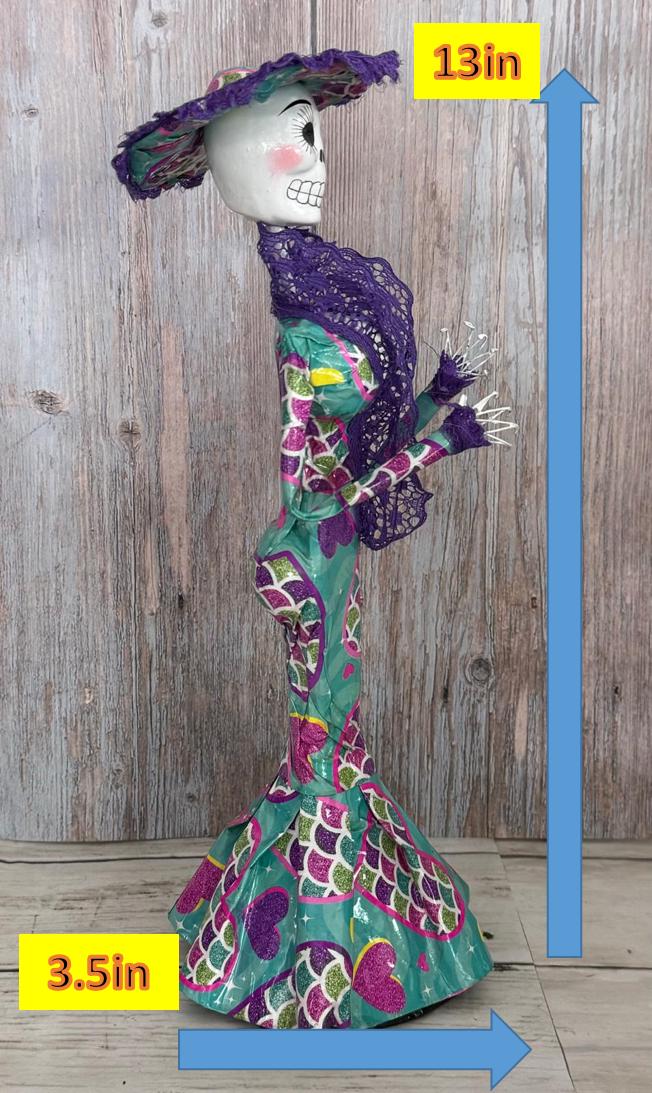 13" Catrina, Papier-mâché Catrina, Day of the Dead Decor, Halloween ...