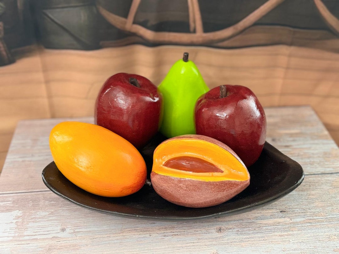 Mexican Ceramic Fruits and Bowl, Fruit Handmade, Decor Ceramic Frut ...
