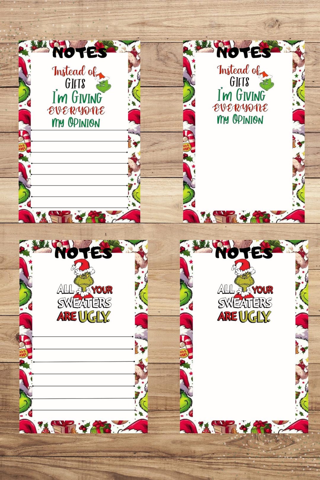 Notepads, Cute Grinch Notepad, Christmas Notepad, Grinch Design ...