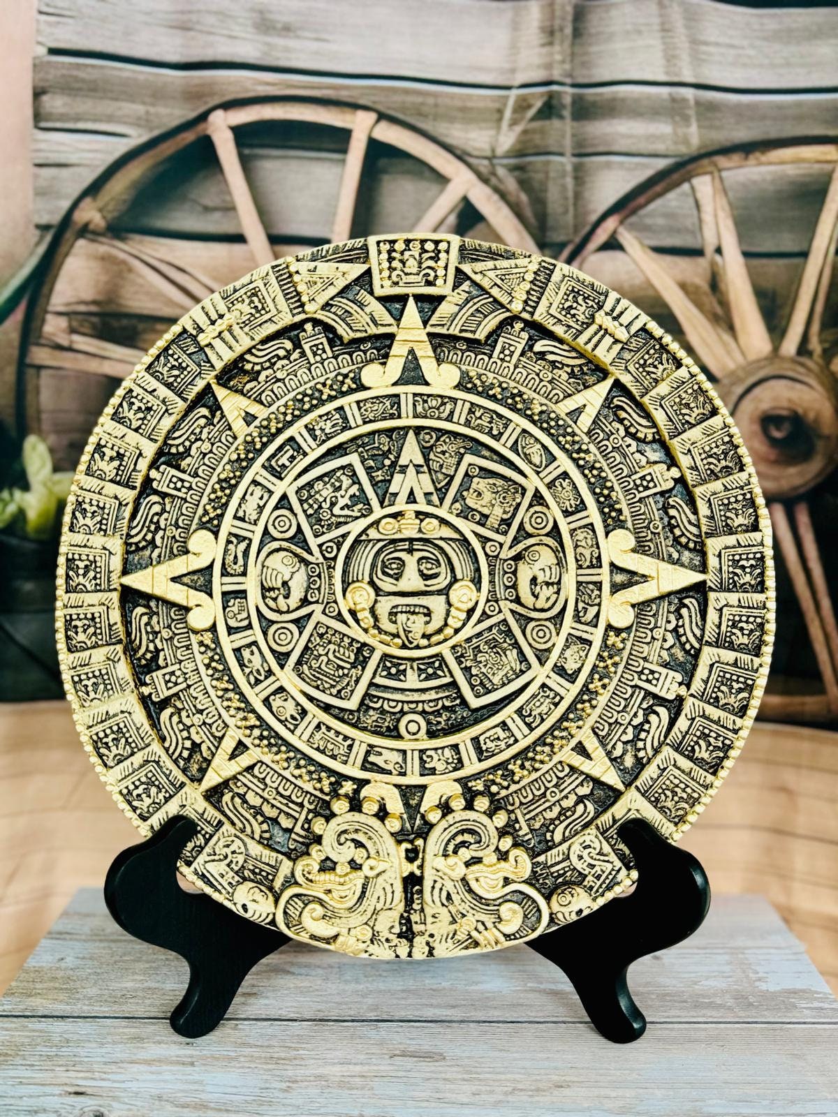 Aztec Calendar, Ceramic Aztec Calendar, Hand Made, Hand-painted, Aztec ...