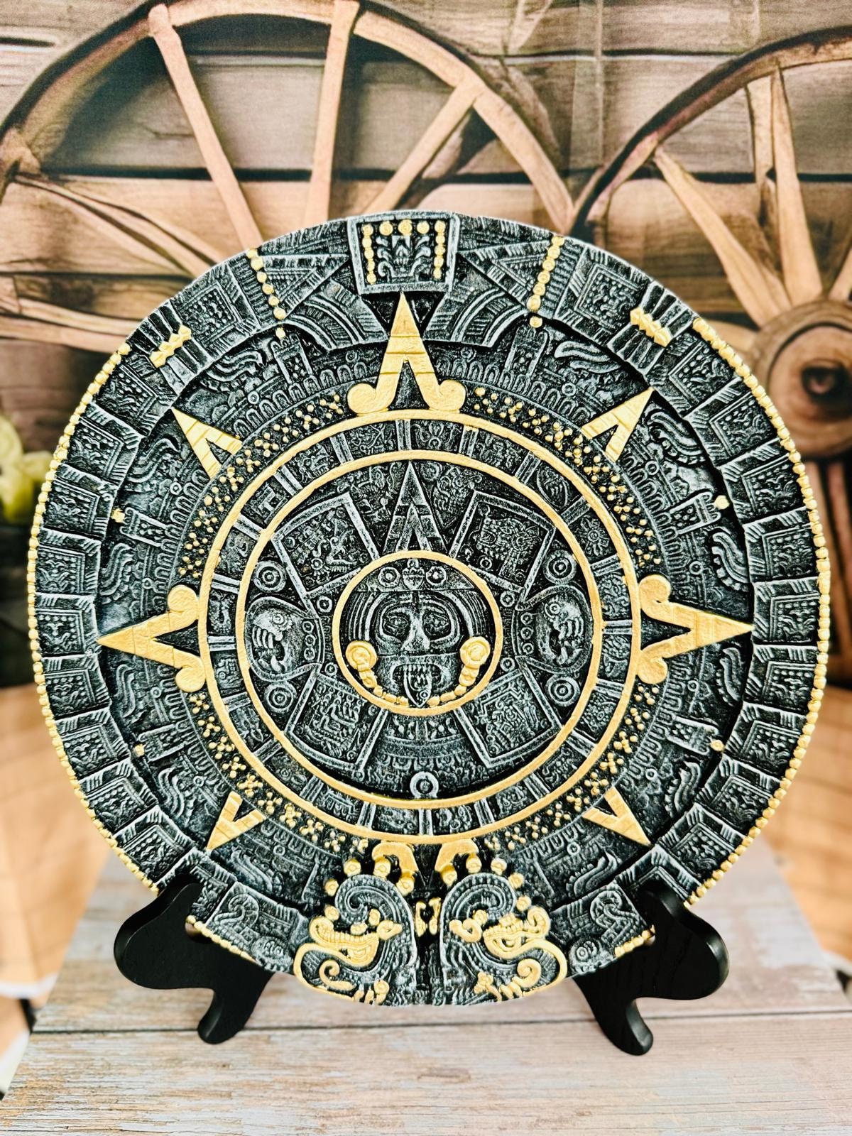 Aztec Calendar, Ceramic Aztec Calendar, Hand Made, Hand-painted, Aztec ...
