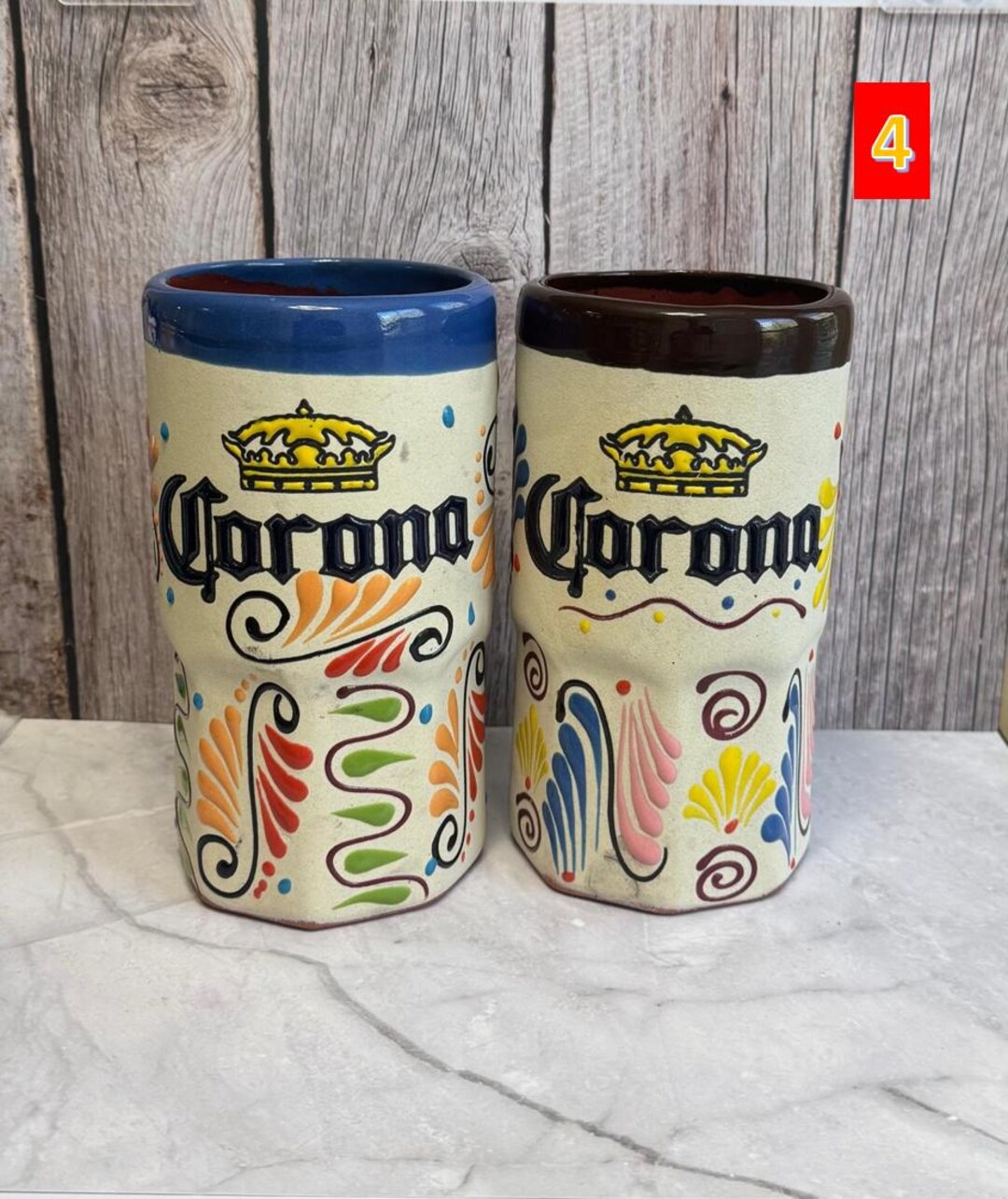 SET OF 2 Beer Mugs, Liga MX, Mexican Beer Mug, Mexican Pottery, Mexican ...