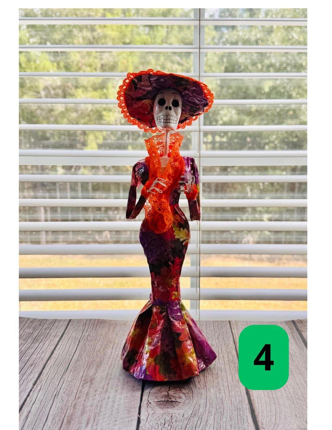 13" Catrina, Papier-mâché Catrina, Day of the Dead Decor, Halloween ...