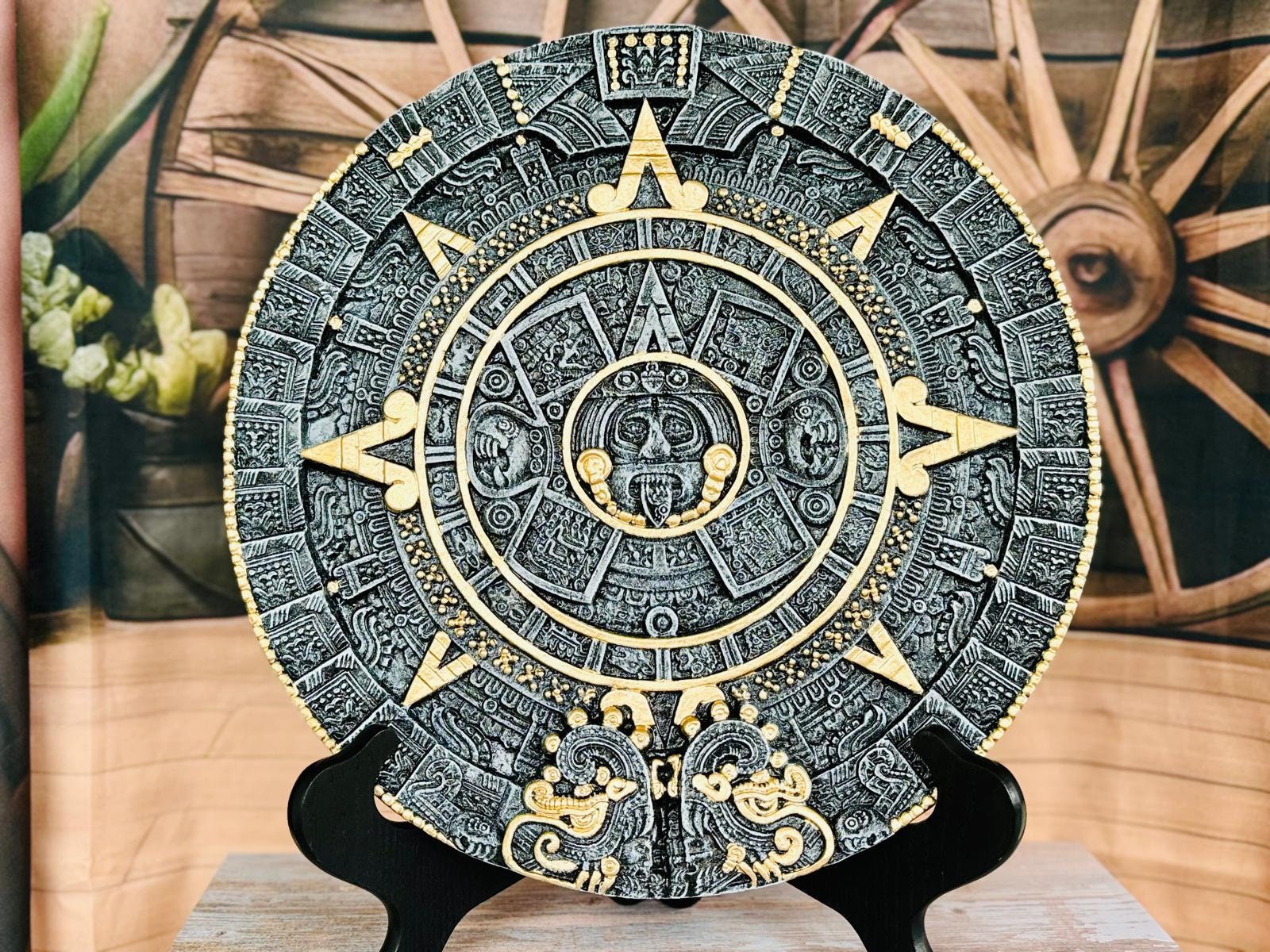 Aztec Calendar, Ceramic Aztec Calendar, Hand Made, Hand-painted, Aztec ...
