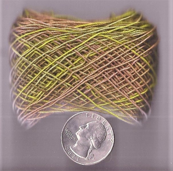 Hand Dyed Cotton Crochet Thread Sizes 10 and 20, Camouflage Colors, 50 ...