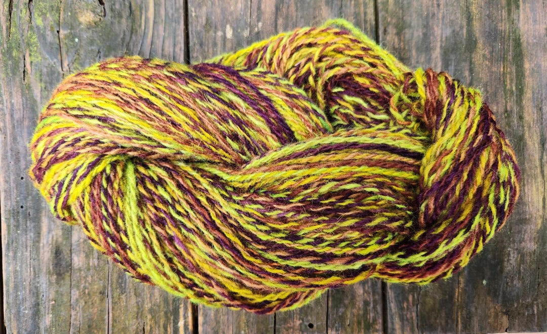 Handspun Wool Yarn, Vervain Colors, Worsted Weight, 219 Yards - Etsy