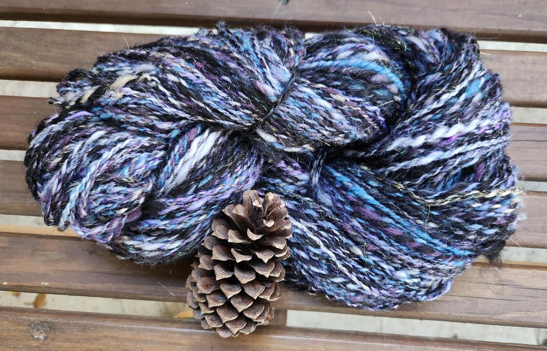 Handspun Soft, Sparkly, and Squishy Wool Alpaca Blend Yarn, 214 Yards ...