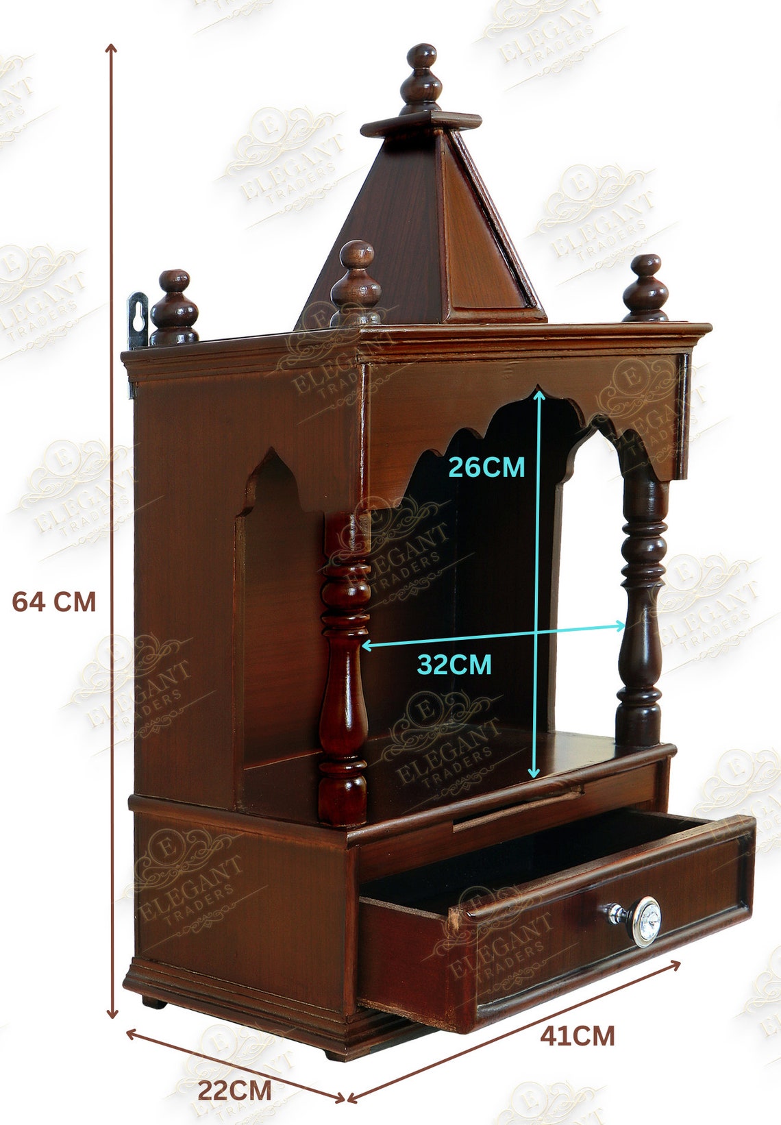 Designer Pooja Mandir / Mantap / Wooden Temple With Drawer - Etsy