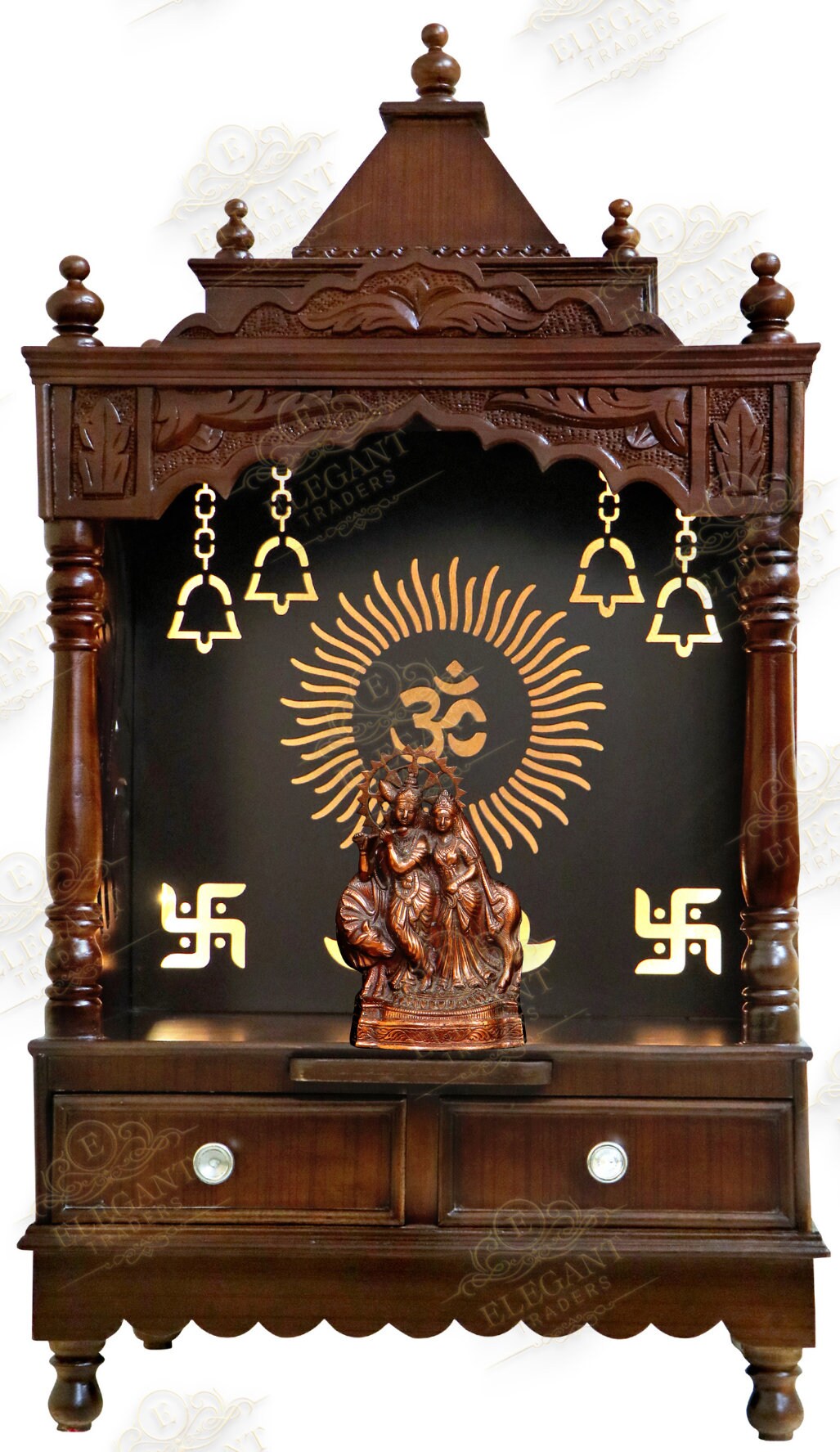 Large Pooja Mandir / Temple / Mantap With Hand Carved Front and ...
