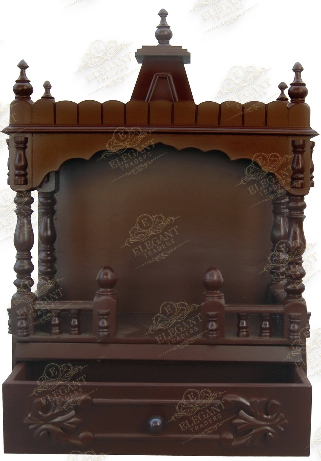 Medium Designer Pooja Mandir / Wooden Temple / Mantap With Designer ...