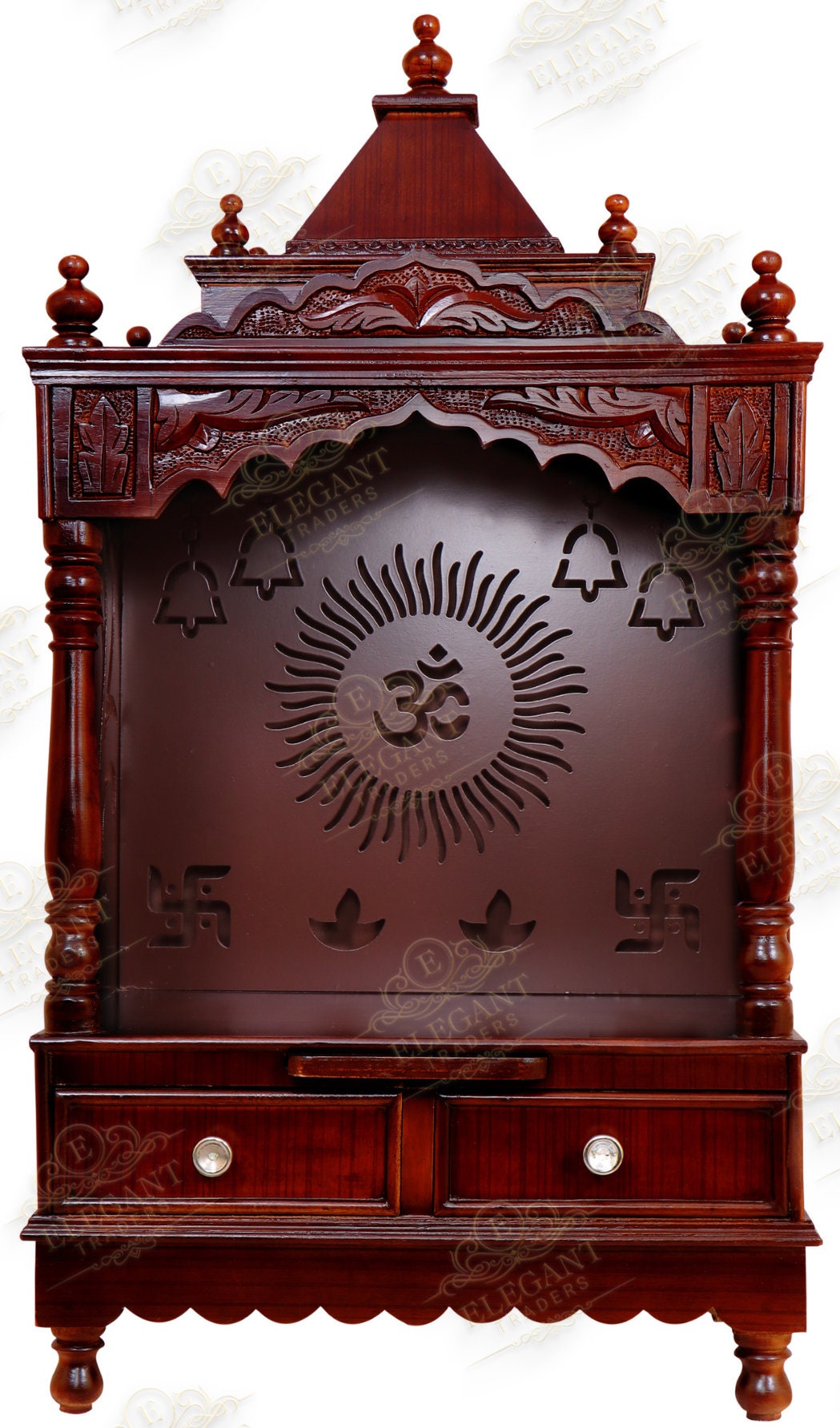 Large Pooja Mandir / Temple / Mantap With Hand Carved Front and ...