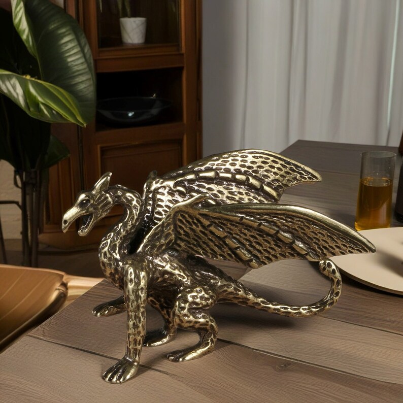Vintage Style Brass Dragon Ornament Animal Lover's Gift, Goose ...
