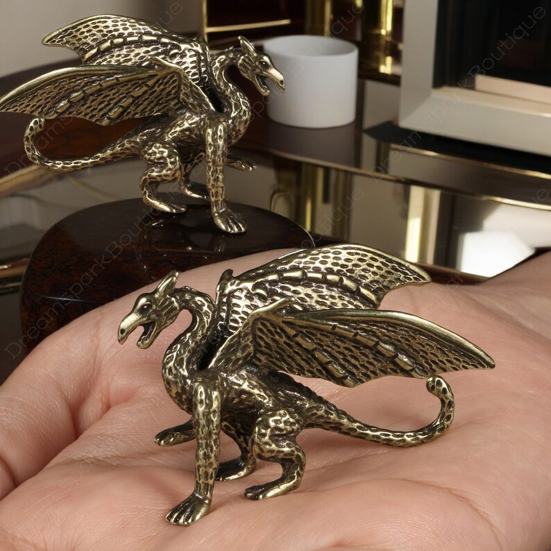 Vintage Style Brass Dragon Ornament Animal Lover's Gift, Goose ...