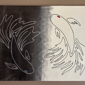 Jujutsu Kaisen Gojo and Geto Betta Fish Wraped Canvas Wall Art 12 X 16 ...