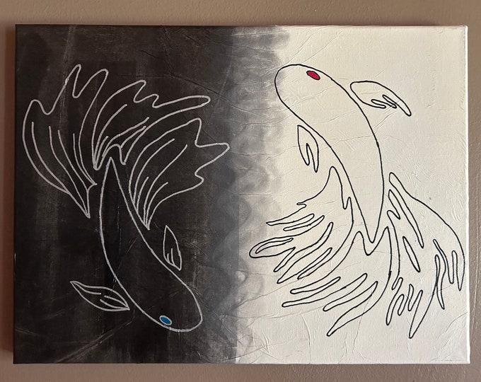 Jujutsu Kaisen Gojo and Geto Betta Fish Wraped Canvas Wall Art 12 X 16 ...