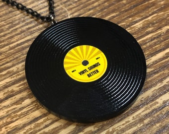 Vinyl Record Necklace - Etsy