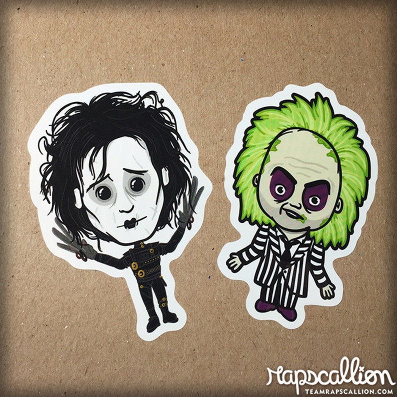 Tim Burton Inspired Retro Cult Movie Stickers - Etsy