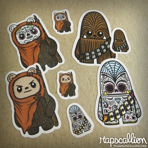 Ewok & Chewbacca Inspired Sticker Sheets - Etsy Portugal