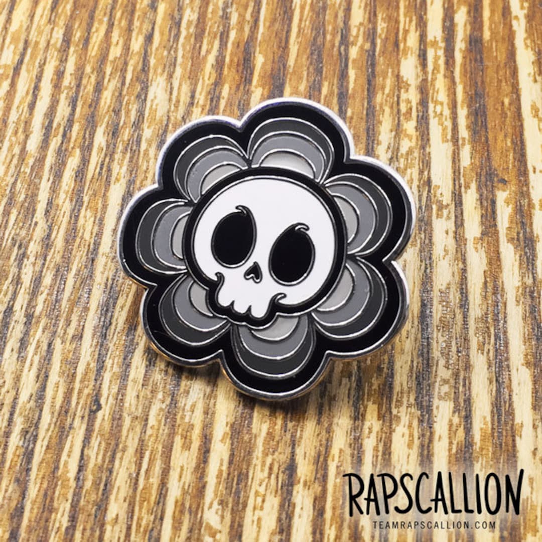 Skull Flower Enamel Lapel Pin - Etsy