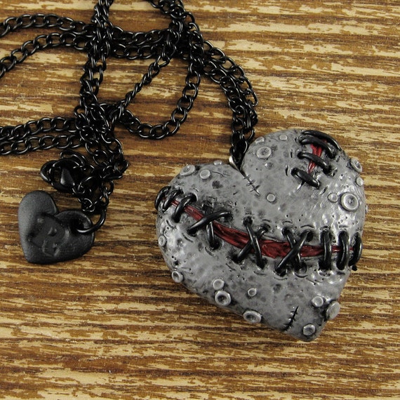 Dead Stitched Zombie Necklace Heart | Etsy