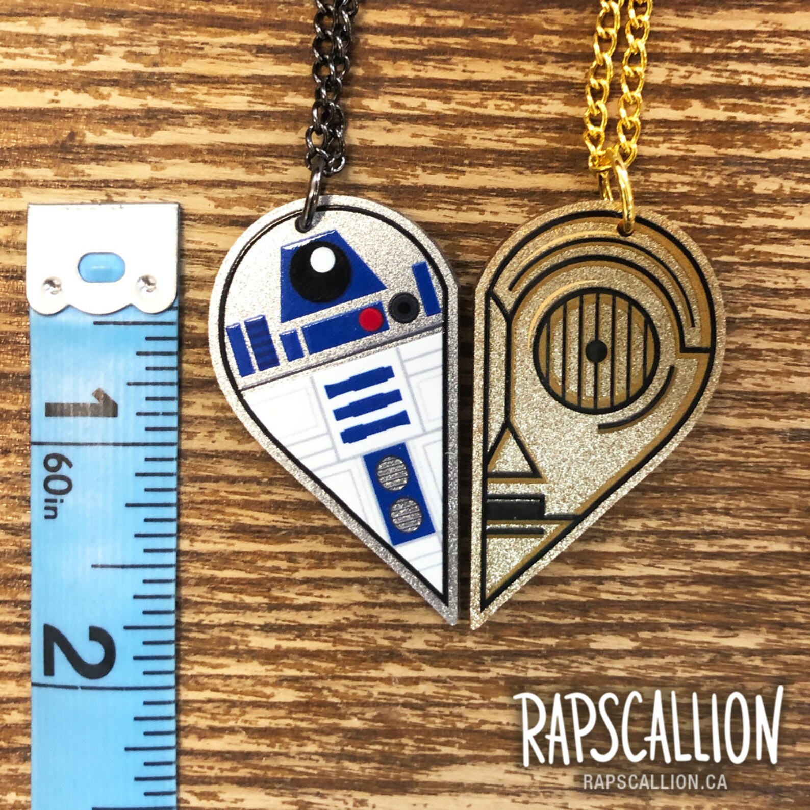 R2D2 and C3P0 Inspired Acrylic Best Friends Necklace Set - Etsy