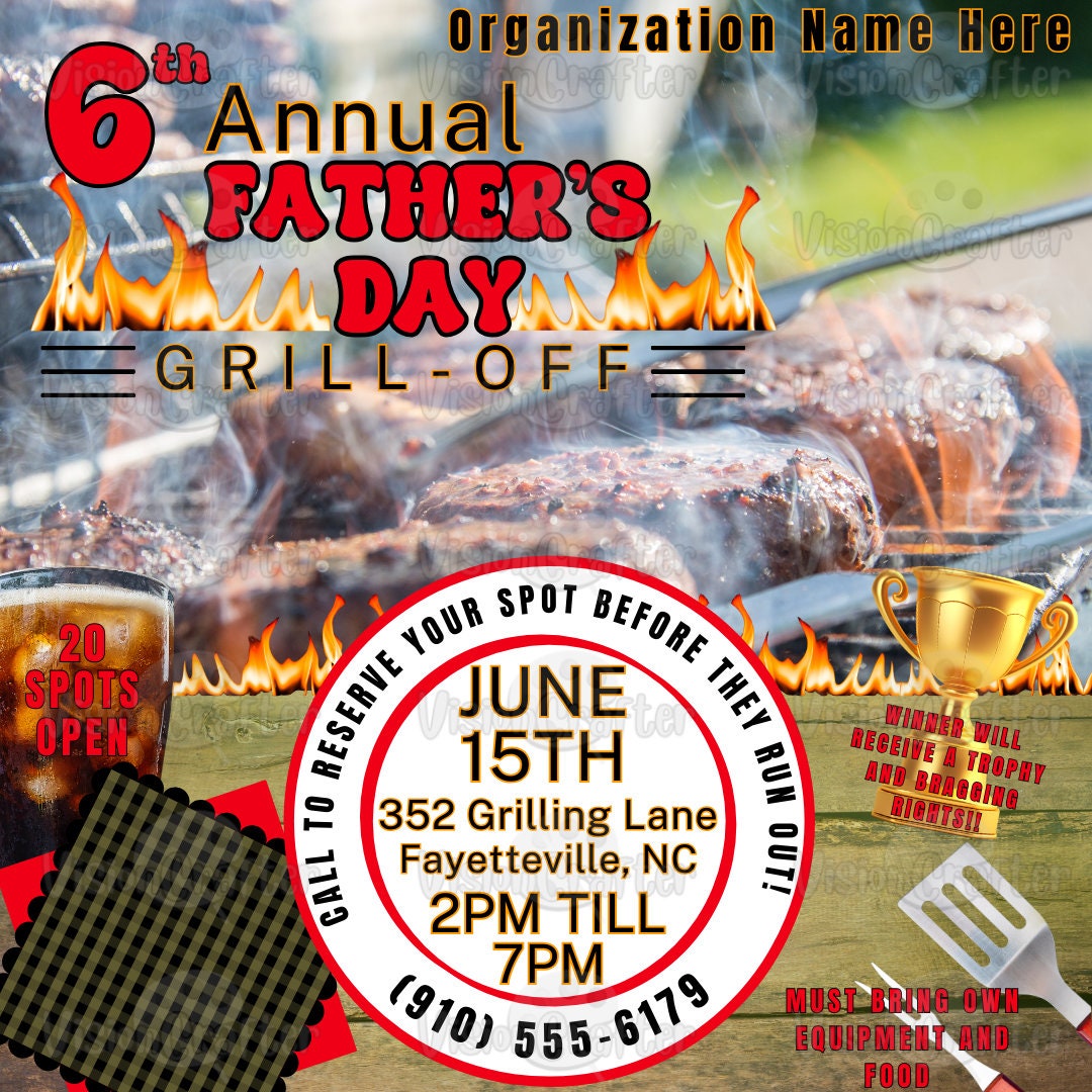 Father’s Day Grill Off, Canva Template, Instant Download, Digital ...