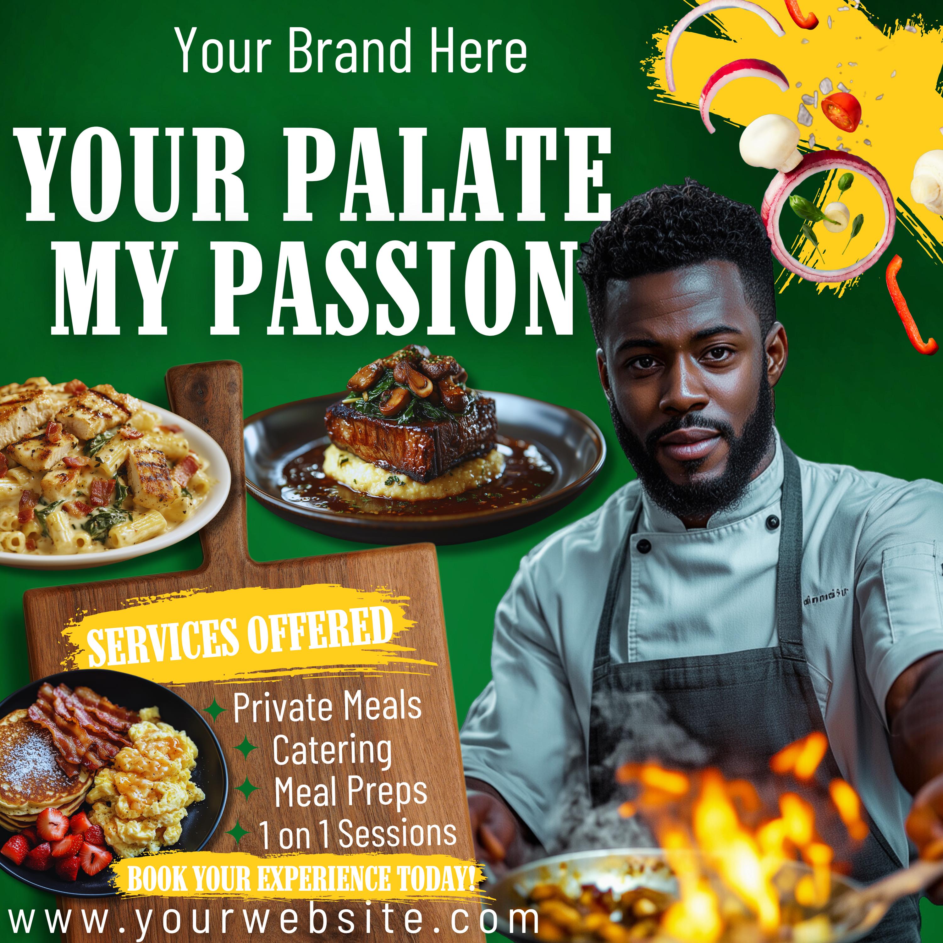 Chef Flyer,private Chef,chef Promo Flyer,catering Flyer,caterer,cooking ...