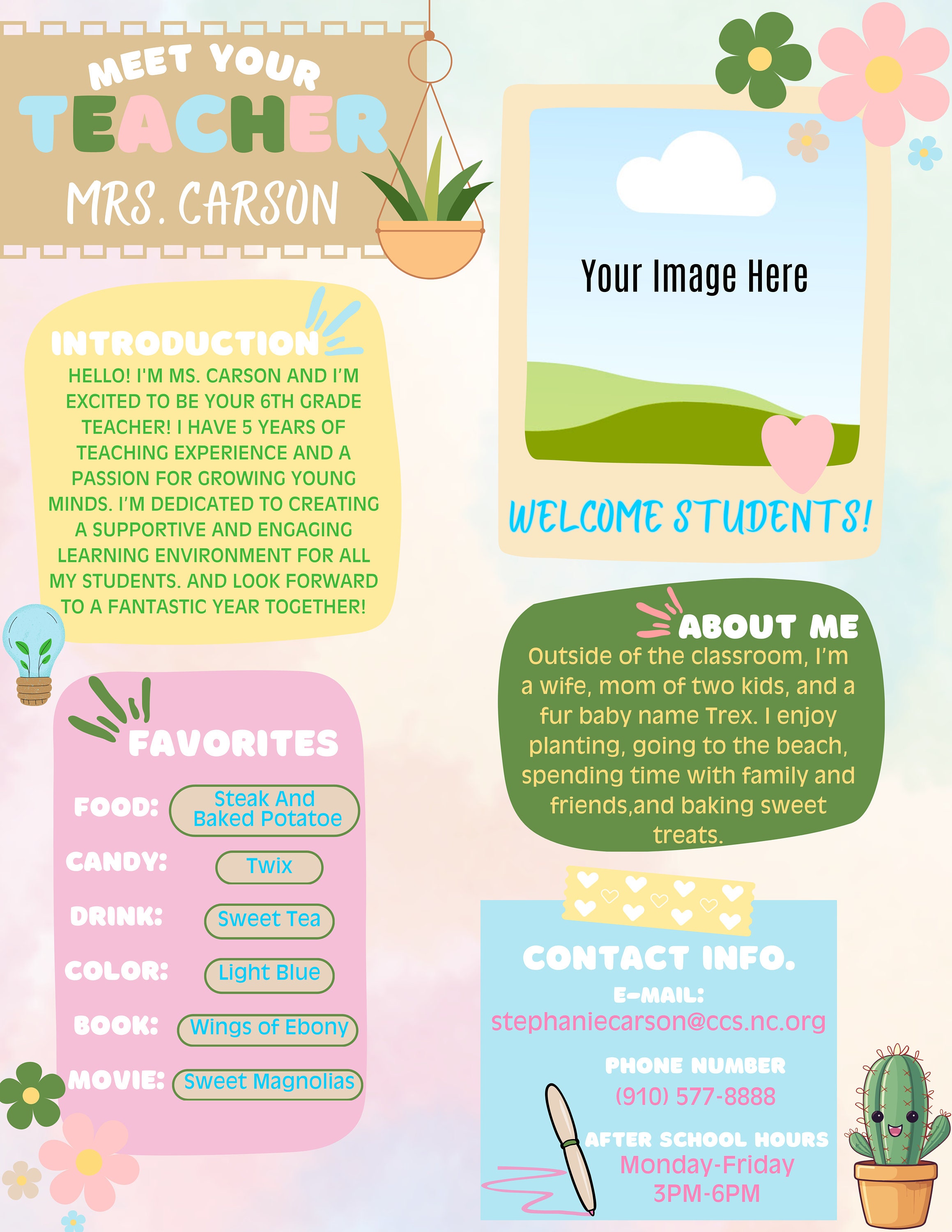 Meet the Teacher Template,teacher Template,meet the Student Template ...