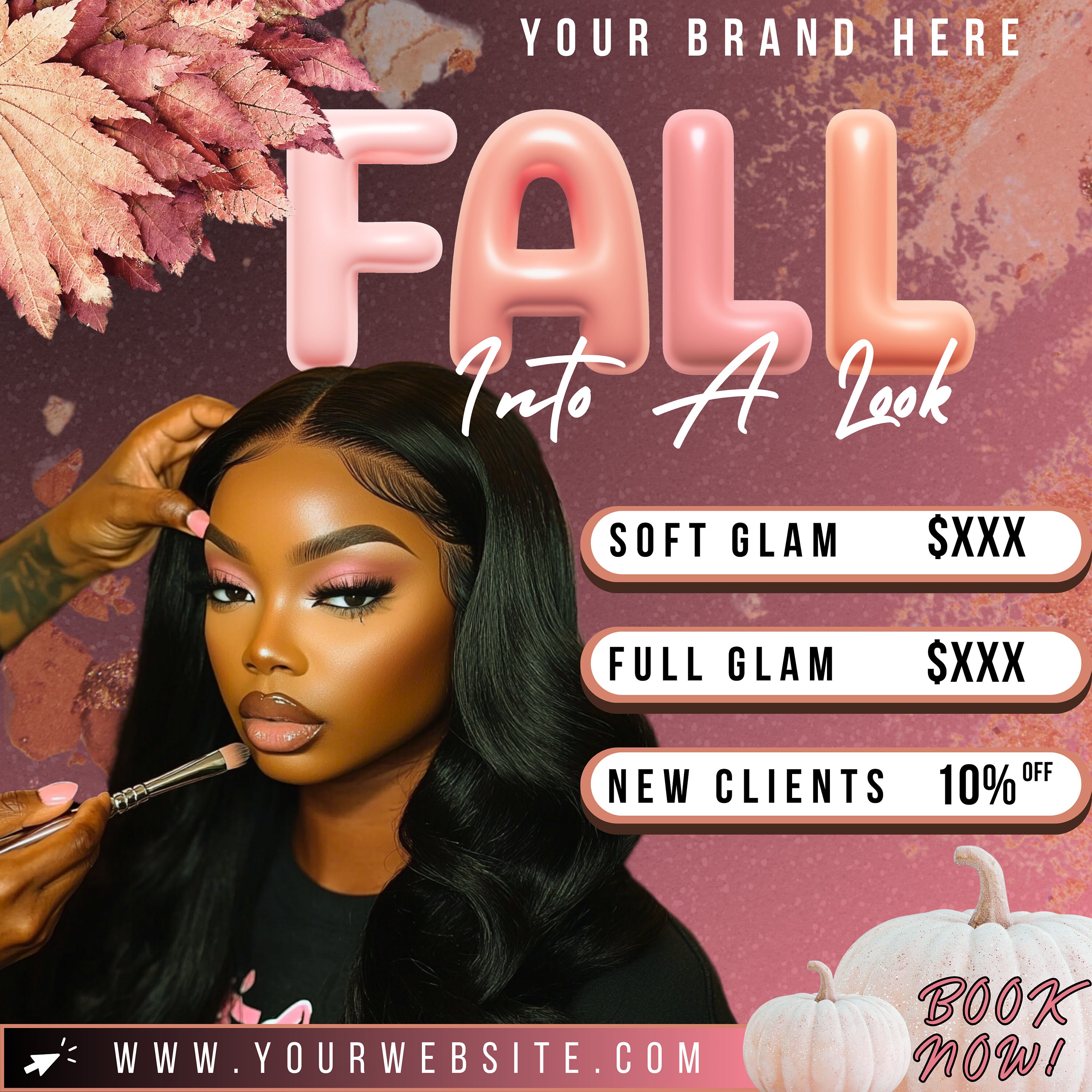 Makeup Flyer Template, Editable Makeup Appointments Flyer, Book Now ...