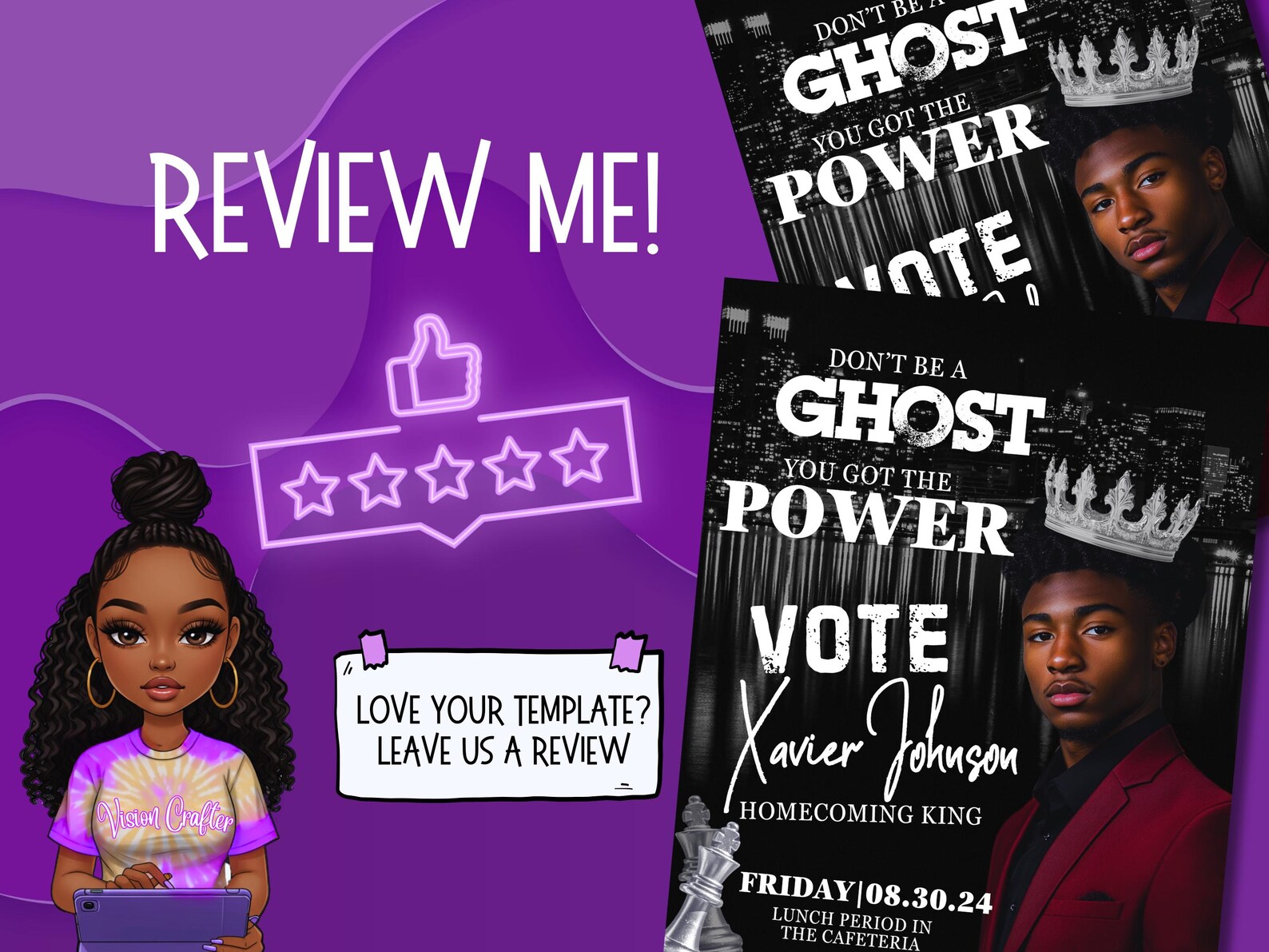 Homecoming King Campaign Flyer: Canva Template (digital Download ...