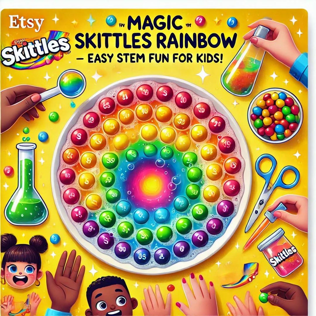 Easy Magic Skittles Rainbow Science Experiment for Kids – Colorful STEM ...