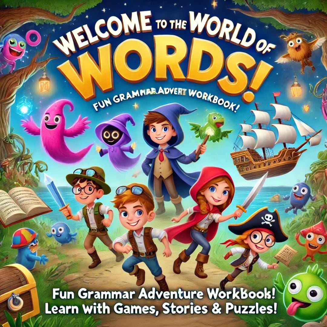 Fun Grammar Adventure Workbook for Kids, Interactive Learning With ...