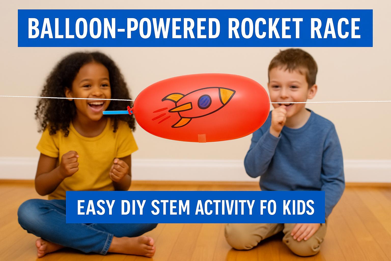 Balloon-powered Rocket Race: Easy DIY STEM Activity for Kids to Learn ...