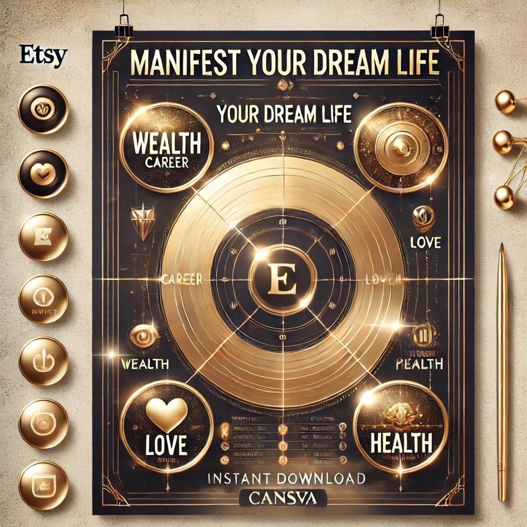 Motivational Vision Board | Goal Planner, Manifestation Board, Dream ...