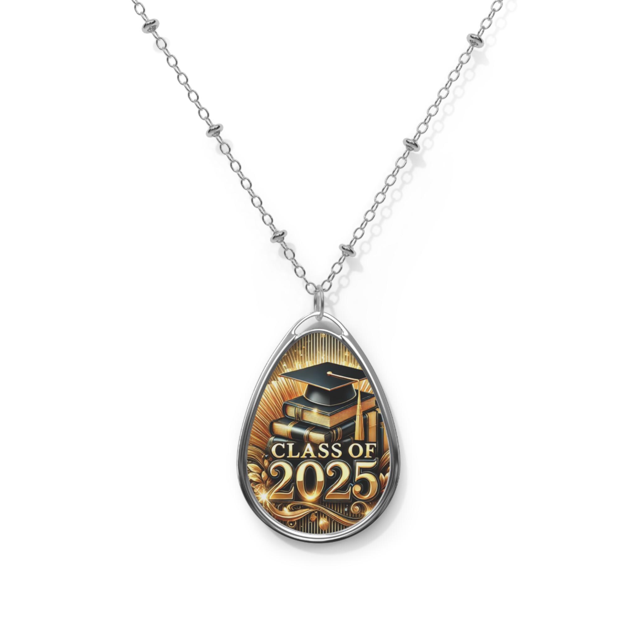 Class of 2025 Oval Necklace, Graduation Gift for Her, Senior Jewelry ...