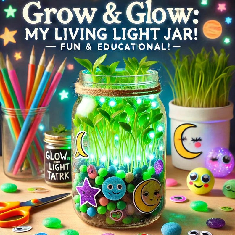 Glow in the Dark Plant Kit for Kids – DIY Living Light Jar STEM Craft ...