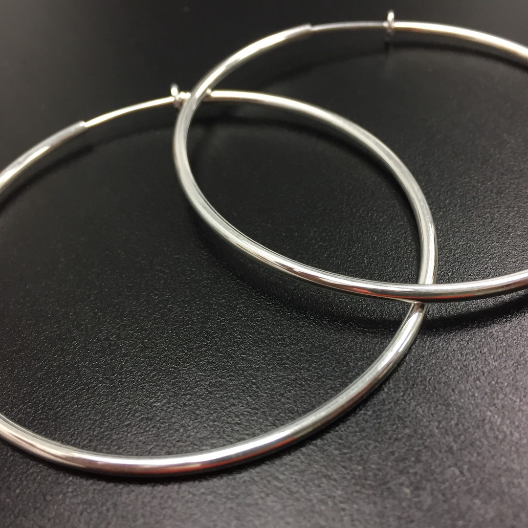 Large Clip on Hoops DYO Collection - Design Your Own Clip on Hoops Silver Plated 60MM - Etsy