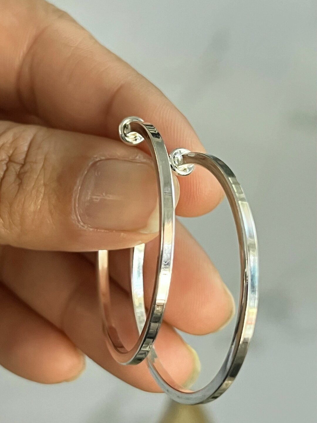 DYO Collection - Design Your Own Clip on Hoops Silver Plated Square 40 Mm - Etsy