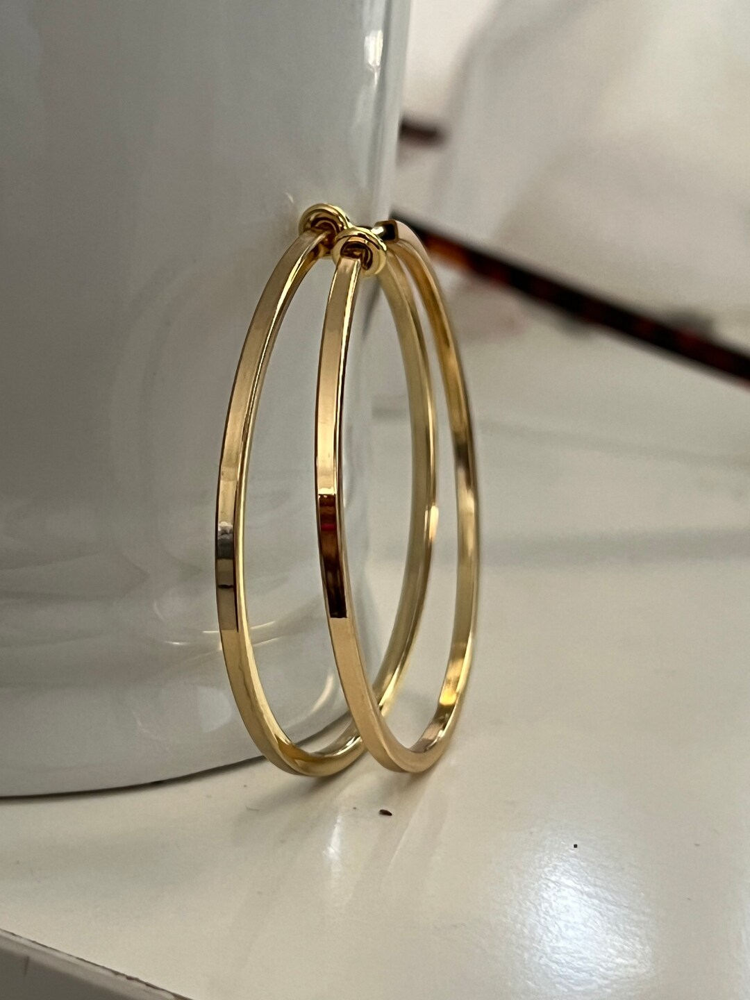 DYO Collection - Design Your Own Clip on Hoops Gold Plated Square 50 Mm - Etsy