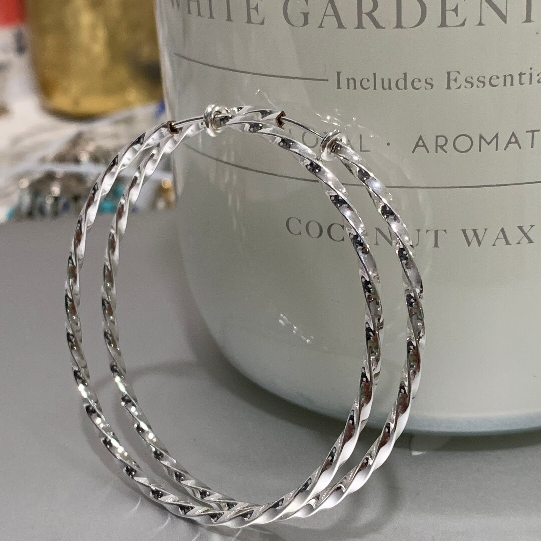 DYO Collection - Design Your Own Clip on Hoops Silver Plated Twisted - Etsy