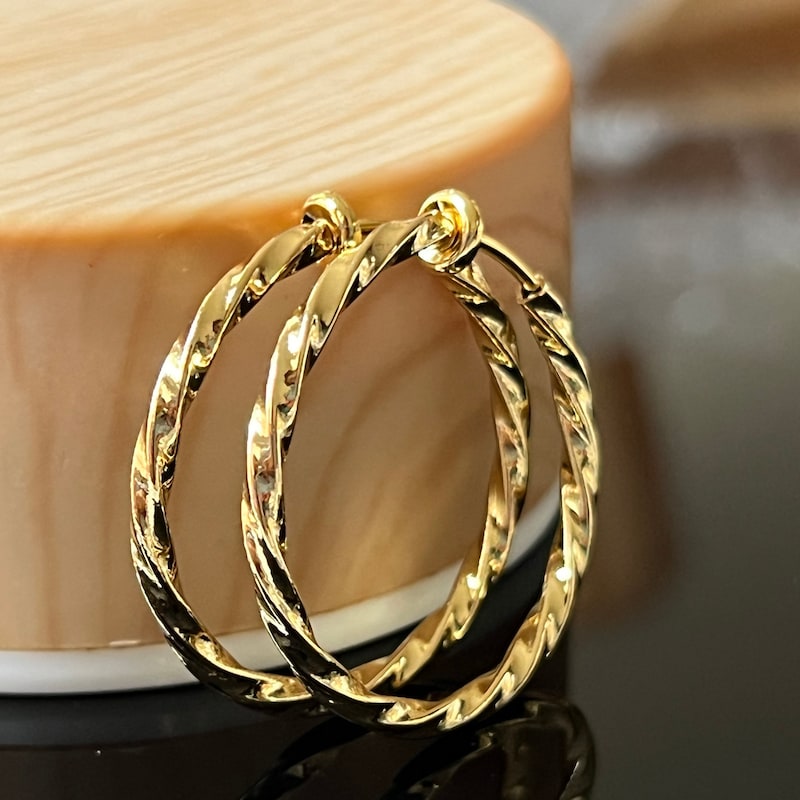 Extra Large Twisted Hoops - Etsy
