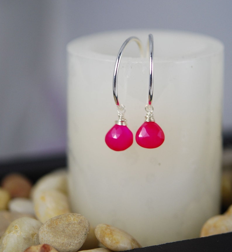 Hot Pink Clip on Hoops - Etsy