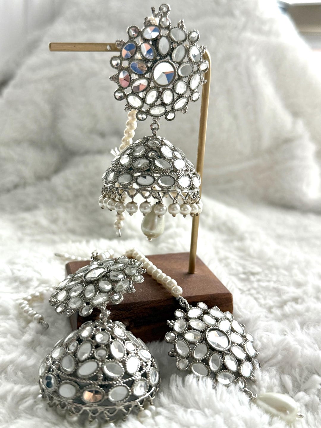 Silver Multani Jhumki - on Clipon Indian Style Clipon Jhumka Earrings ...