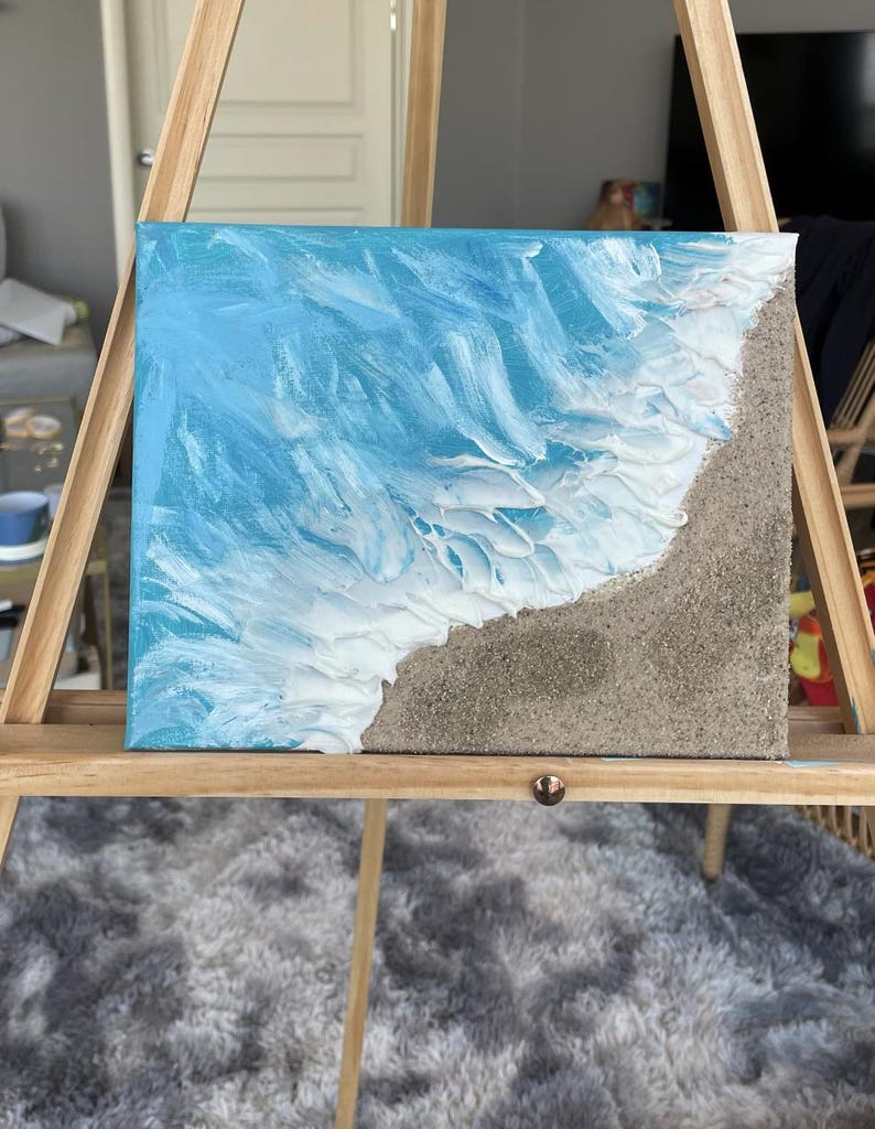 Textured Ocean Wave Painting - Sand - Etsy