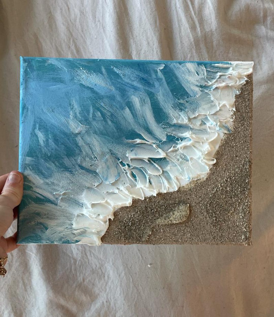 Textured Ocean Wave Painting - Sand - Etsy
