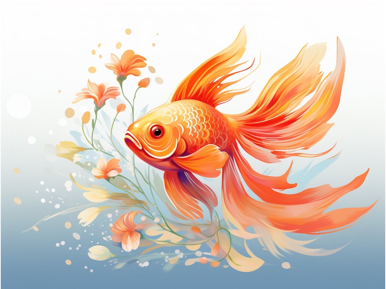 Goldfish Swimming PNG for Dynamic Artworks - Etsy