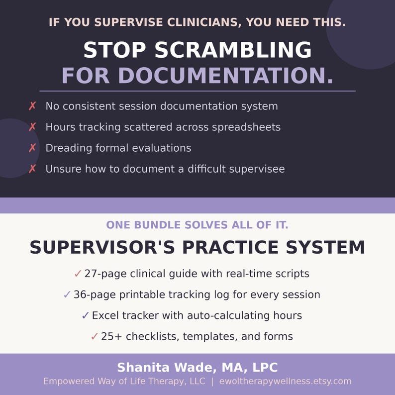 Clinical Supervision Bundle | Supervisor Guide, Tracking Log, Forms ...