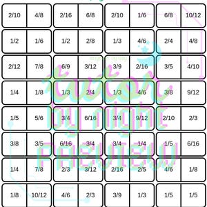 Printable Fractions Dominoes, Math Games for Kids - Etsy